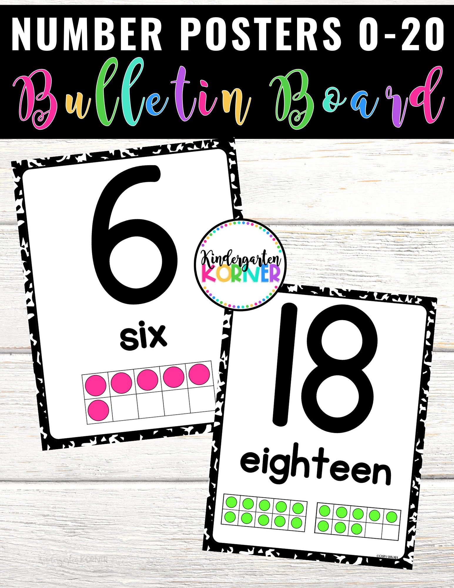 Number Posters Composition Notebook Style Printable Classroom Decor - Etsy