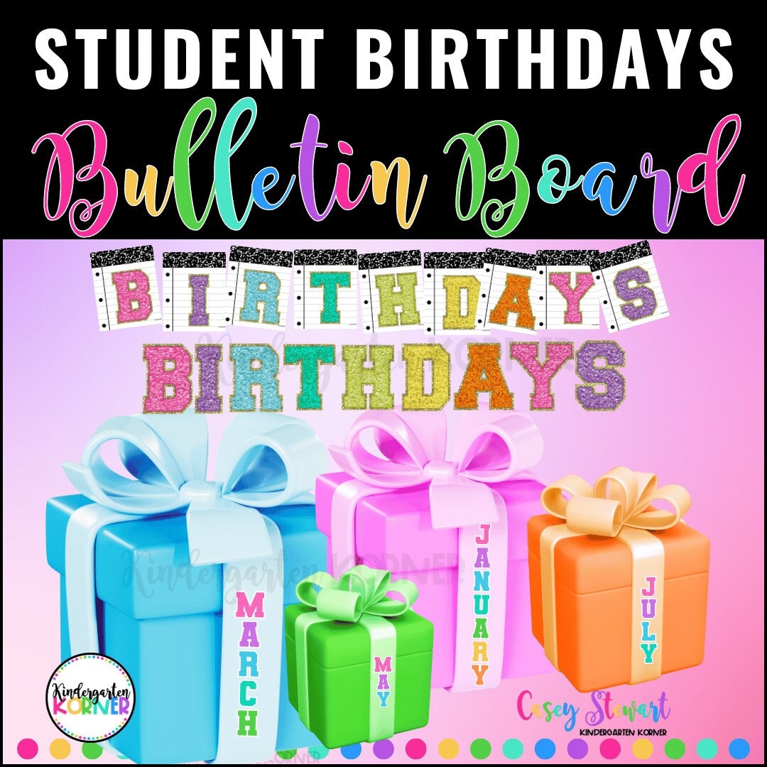 Student Birthdays Bulletin Board | Composition Notebook Theme (or Any ...