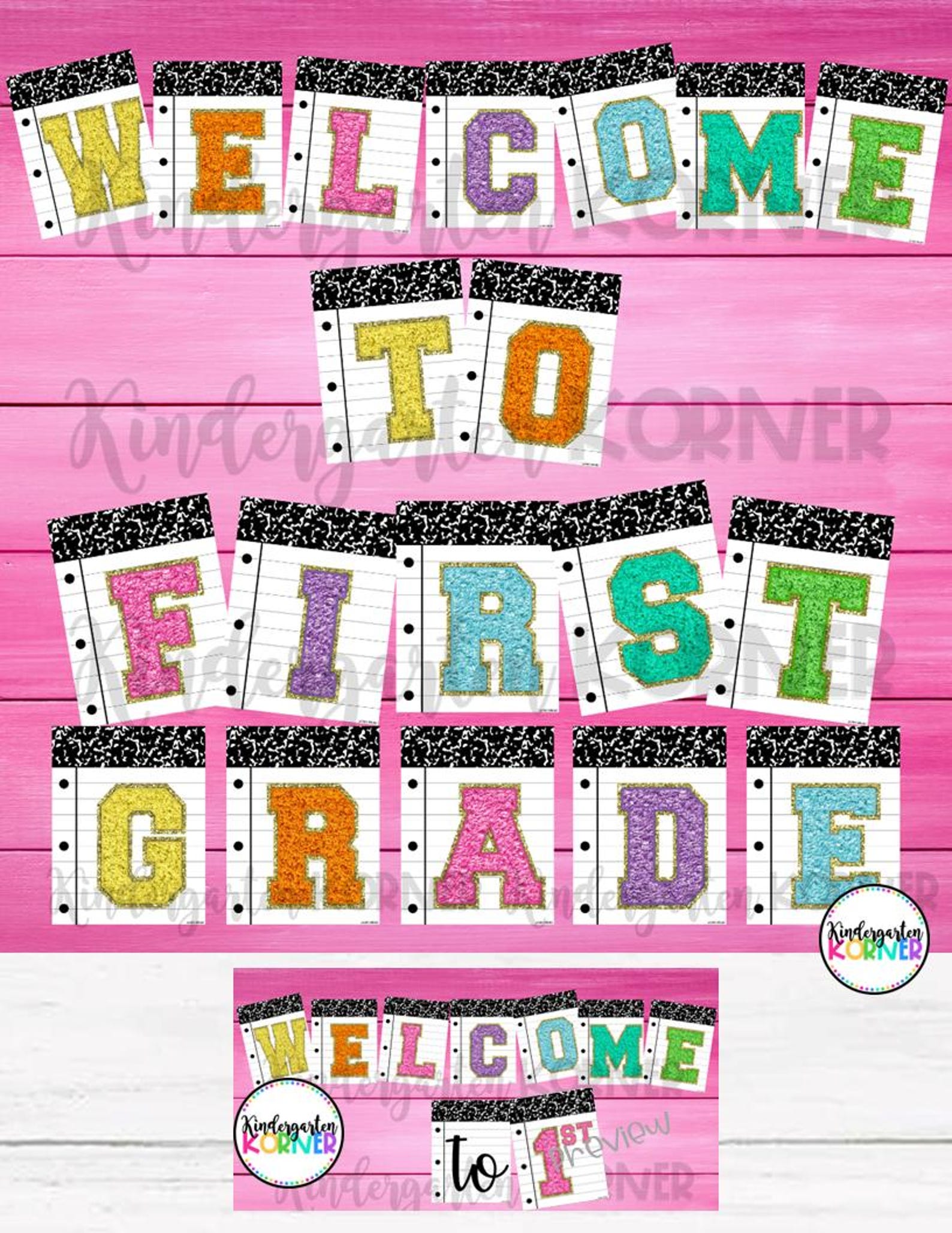 Welcome to First Grade Composition Notebook Bulletin Board PRINTABLE ...