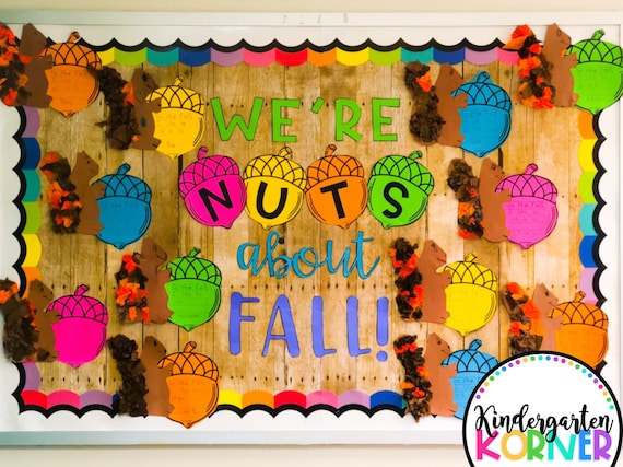 Fall Bulletin Board We're Nuts About Fall Squirrel and - Etsy