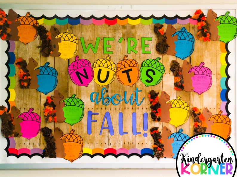 Fall Bulletin Board | We're Nuts About Fall | Squirrel and Acorn ...