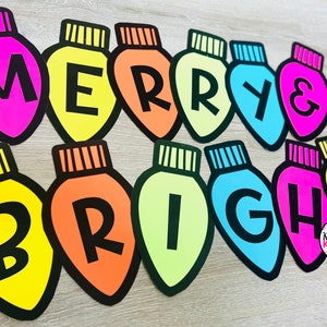 Christmas Lights Holiday Lights Bulletin Board Letters Custom Banners ...