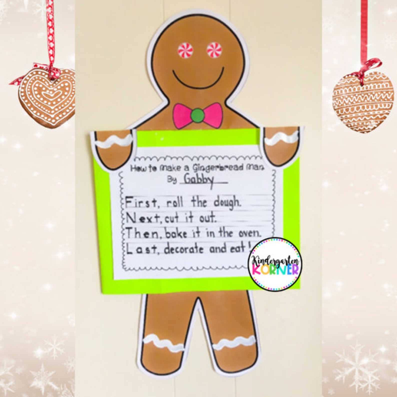 Gingerbread Men Bulletin Board Gingerbread Man Craft, Writing Activity ...