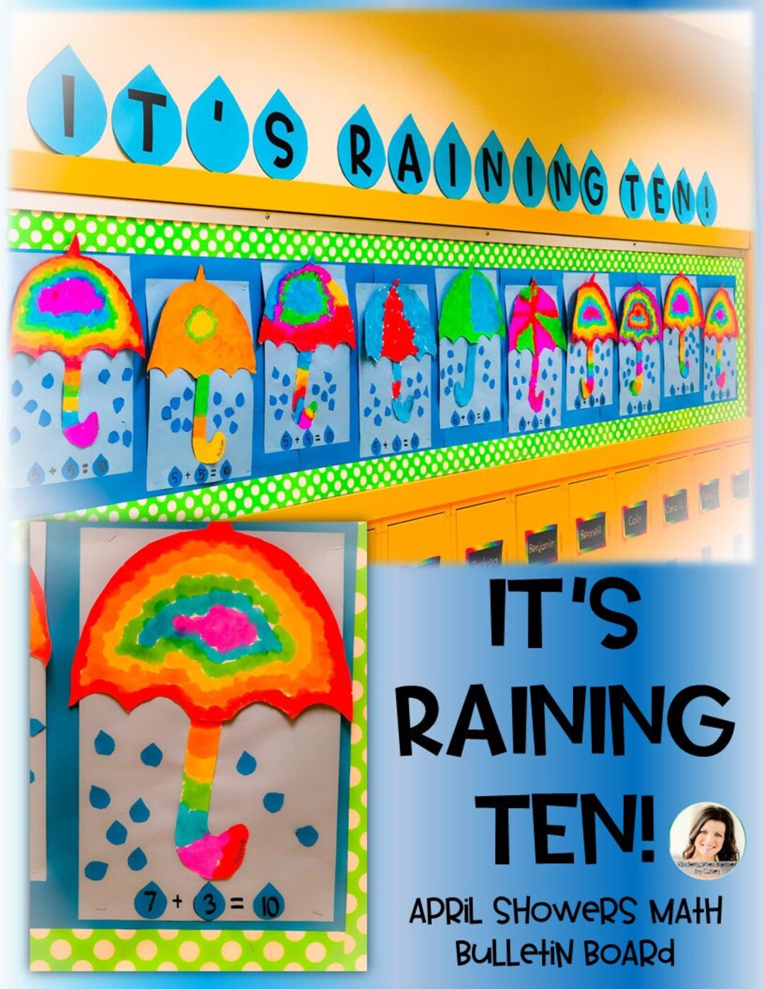 April Showers Bulletin Board | "it's Raining Ten" Math Addition, Number ...