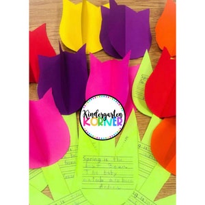 3D Tulips Spring Bulletin Board | Spring Flowers Craft and Writing ...