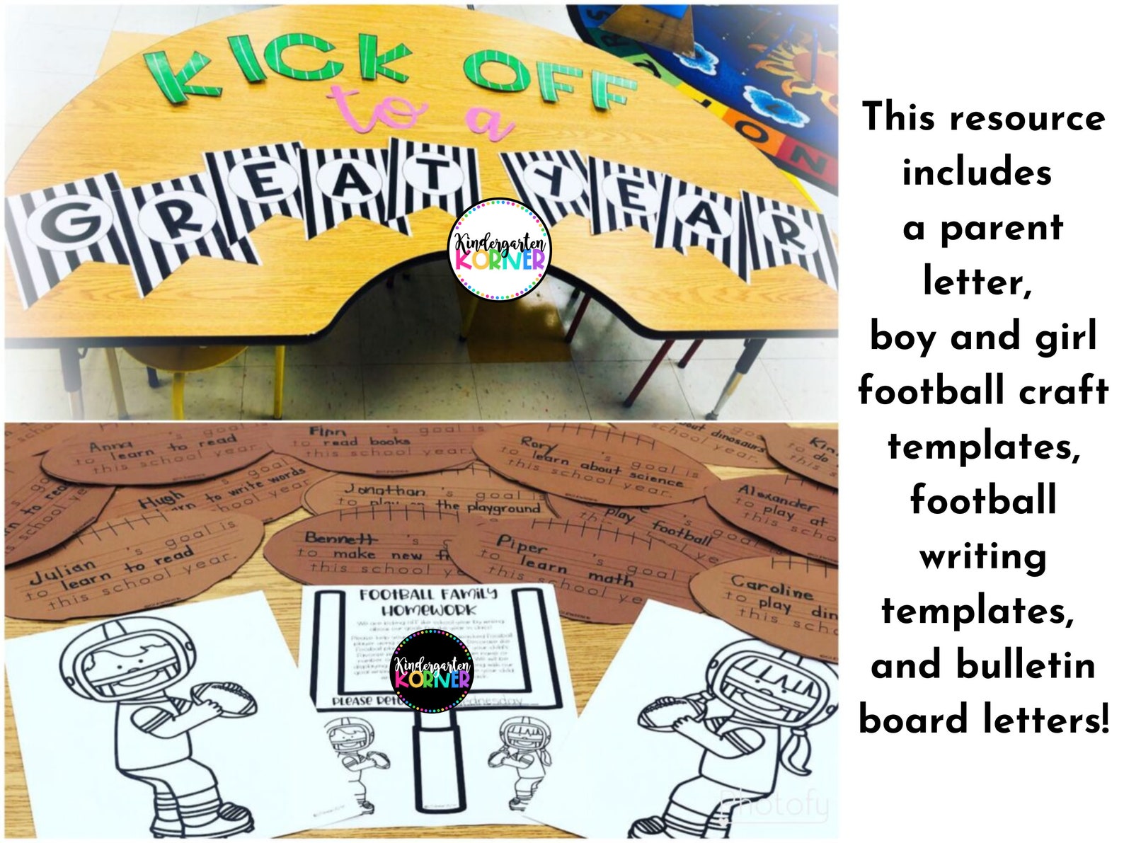 Football Bulletin Board Football Craft and Football Writing Templates ...