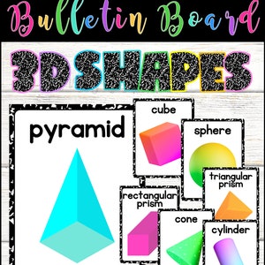 3D Shapes Posters Composition Notebook Classroom Decor Theme ...