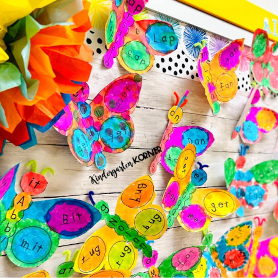 Butterflies Spring Bulletin Board | Butterfly Word Families ...