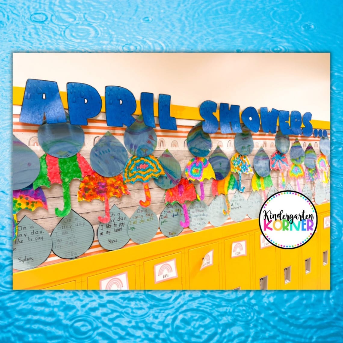 April Showers Bulletin Board Raindrop Writing Templates Kindergarten ...