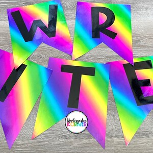 Rainbow / Neon Bulletin Board Banner Letters | Create a Custom Sign ...