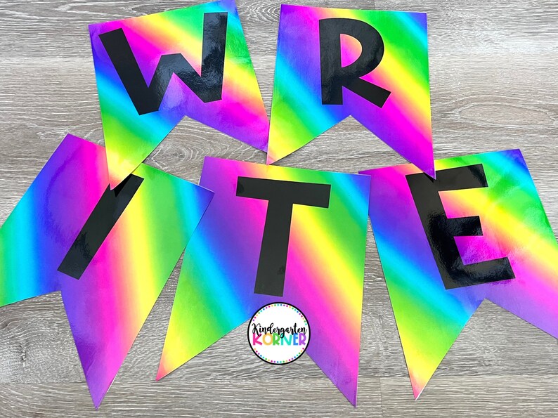 Rainbow / Neon Bulletin Board Banner Letters Create a Custom Sign ...