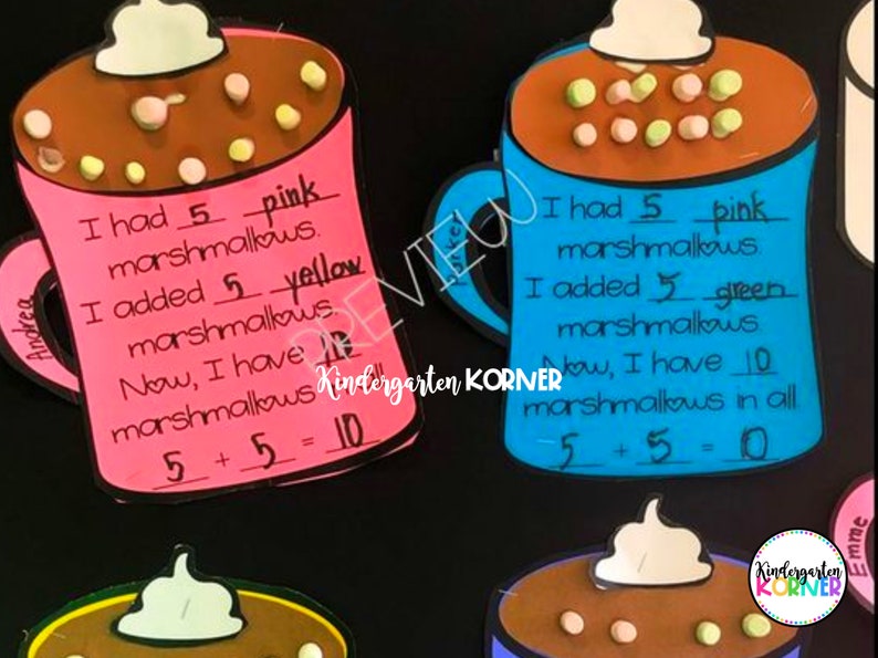 Marshmallow Math Winter Bulletin Board | Math Craft With Bulletin Board ...