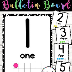 Number Posters Composition Notebook Style Printable Classroom Decor - Etsy