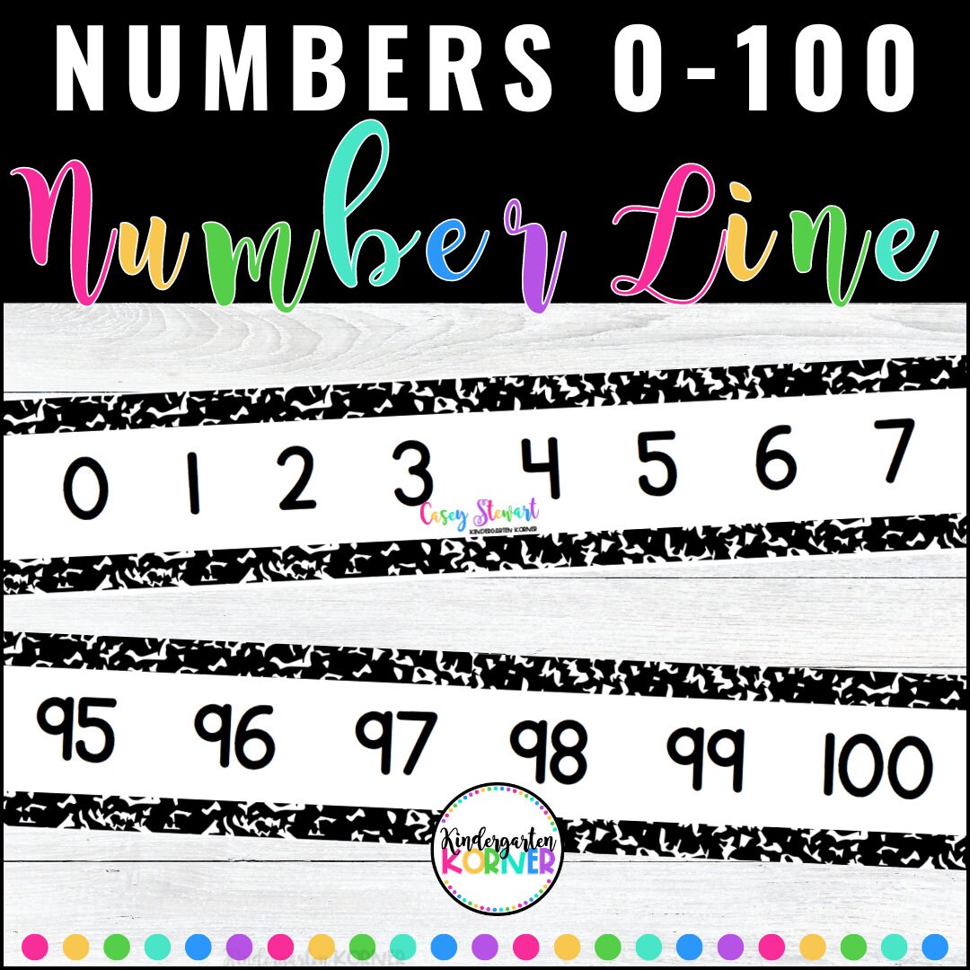 Number Line 0 to 100 Composition Notebook Printable Classroom Decor ...