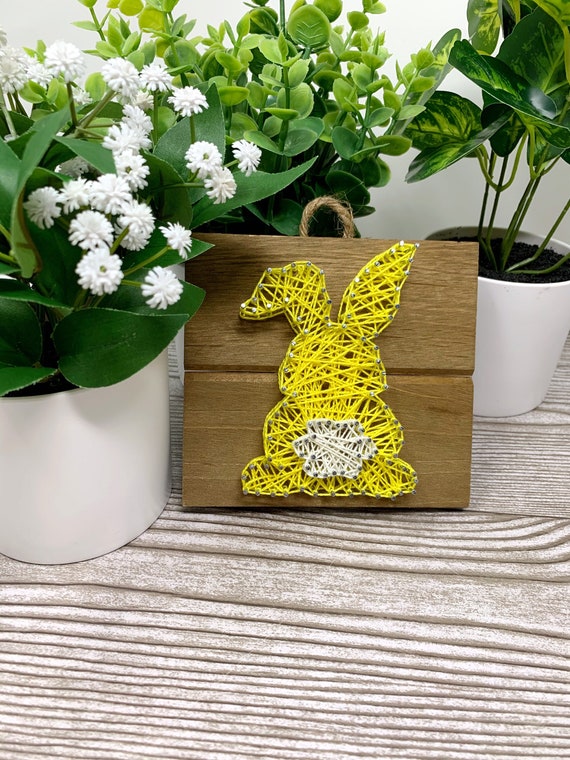 Bunny String Art cute easter home decor bunny rabbit wall | Etsy