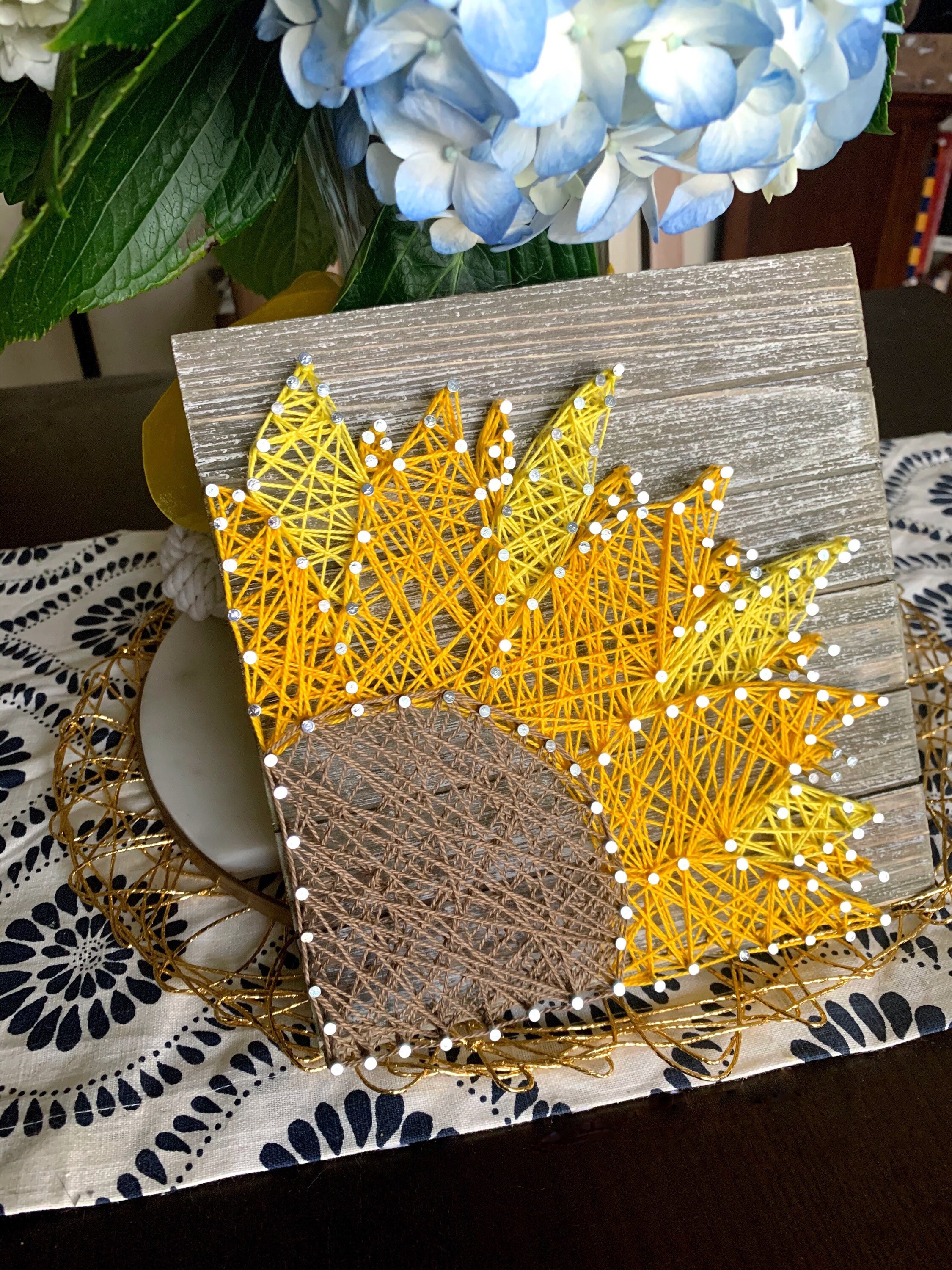 Sunflower String Art Rustic String Art Decor Farmhouse - Etsy