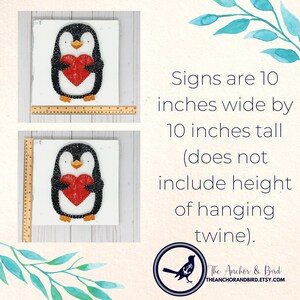 Penguin With Heart String Art Cute Penguin Wall Art, Valentines Day ...