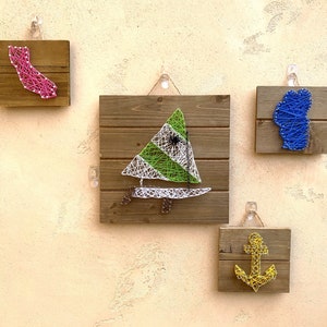Sailboat String Art | Nautical Wall Art, Lake House Home Decor, Sailing ...