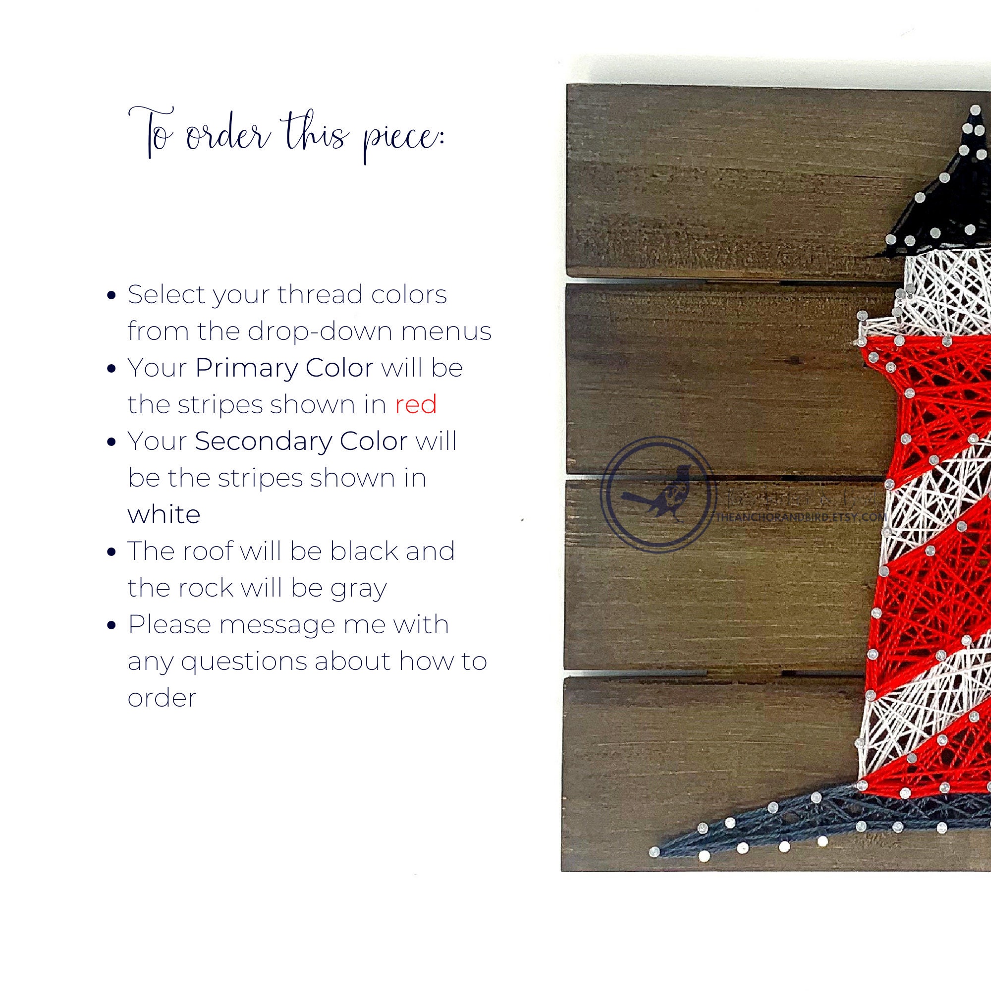 Lighthouse String Art Nautical Theme Home Decor Beach House - Etsy