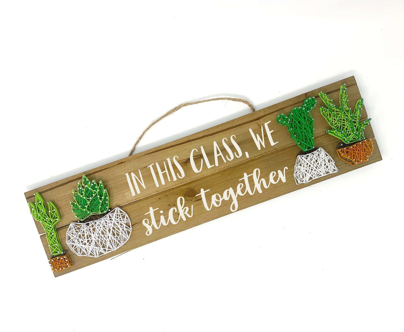 In This Class We Stick Together Large Succulent String Art - Etsy