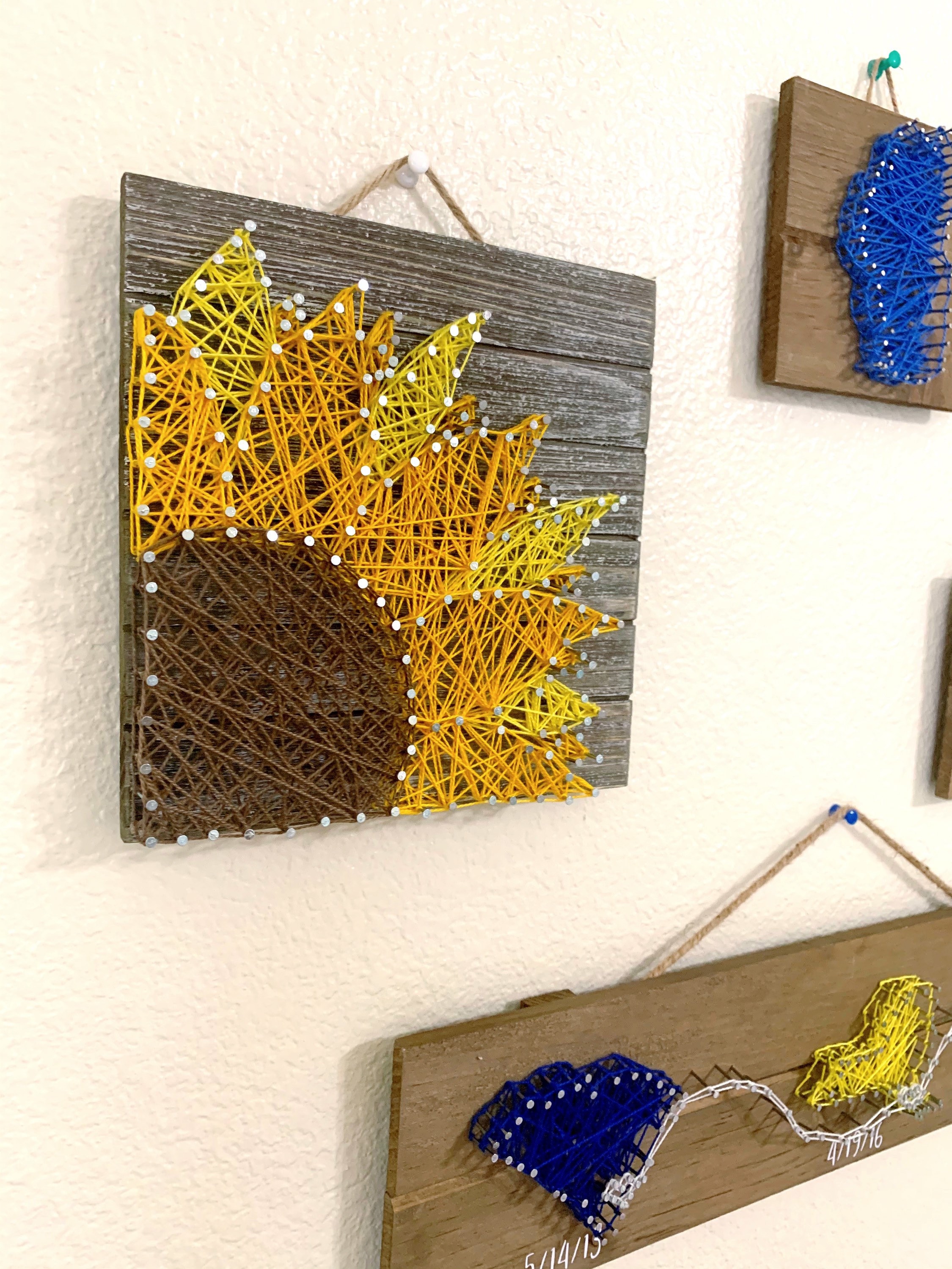 Sunflower String Art Rustic String Art Decor Farmhouse - Etsy