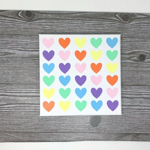 Pastel Candy Hearts Rainbow Painting | Multicolored Rainbow Hearts ...