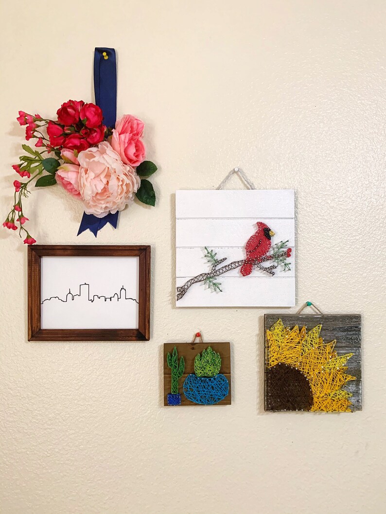 Cardinal String Art Cardinal on a Branch Winter Wall Art in - Etsy