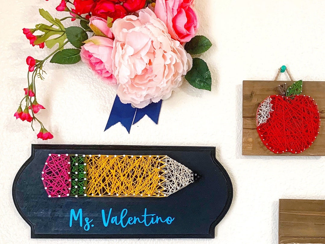 Pencil String Art Teacher Plaque | Customizable Teacher Gift ...