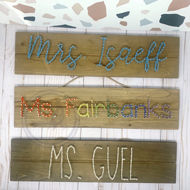 Teacher Name String Art Sign String Art Classroom Decor - Etsy