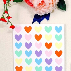 Pastel Candy Hearts Rainbow Painting | Multicolored Rainbow Hearts ...