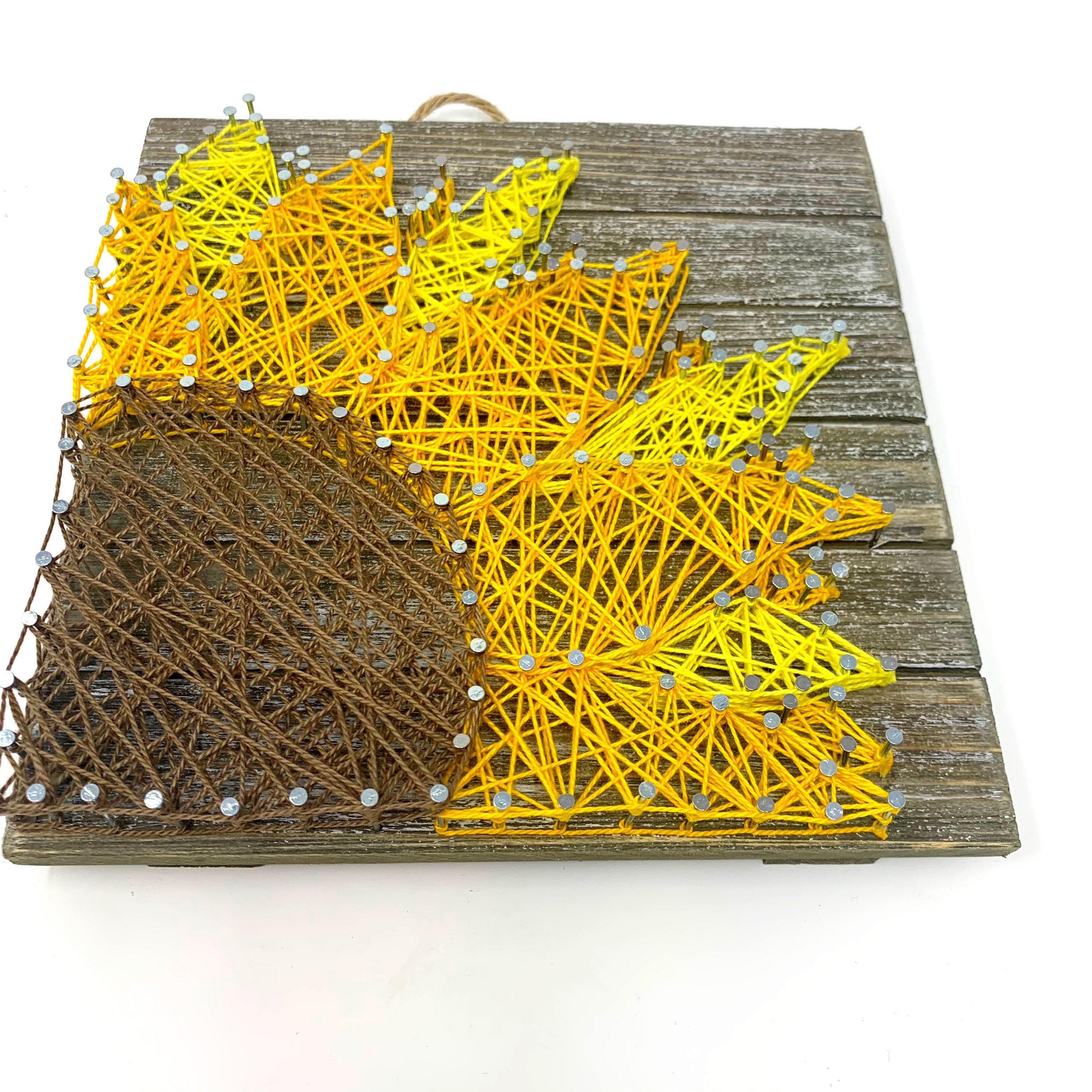 Sunflower String Art Rustic String Art Decor Farmhouse - Etsy