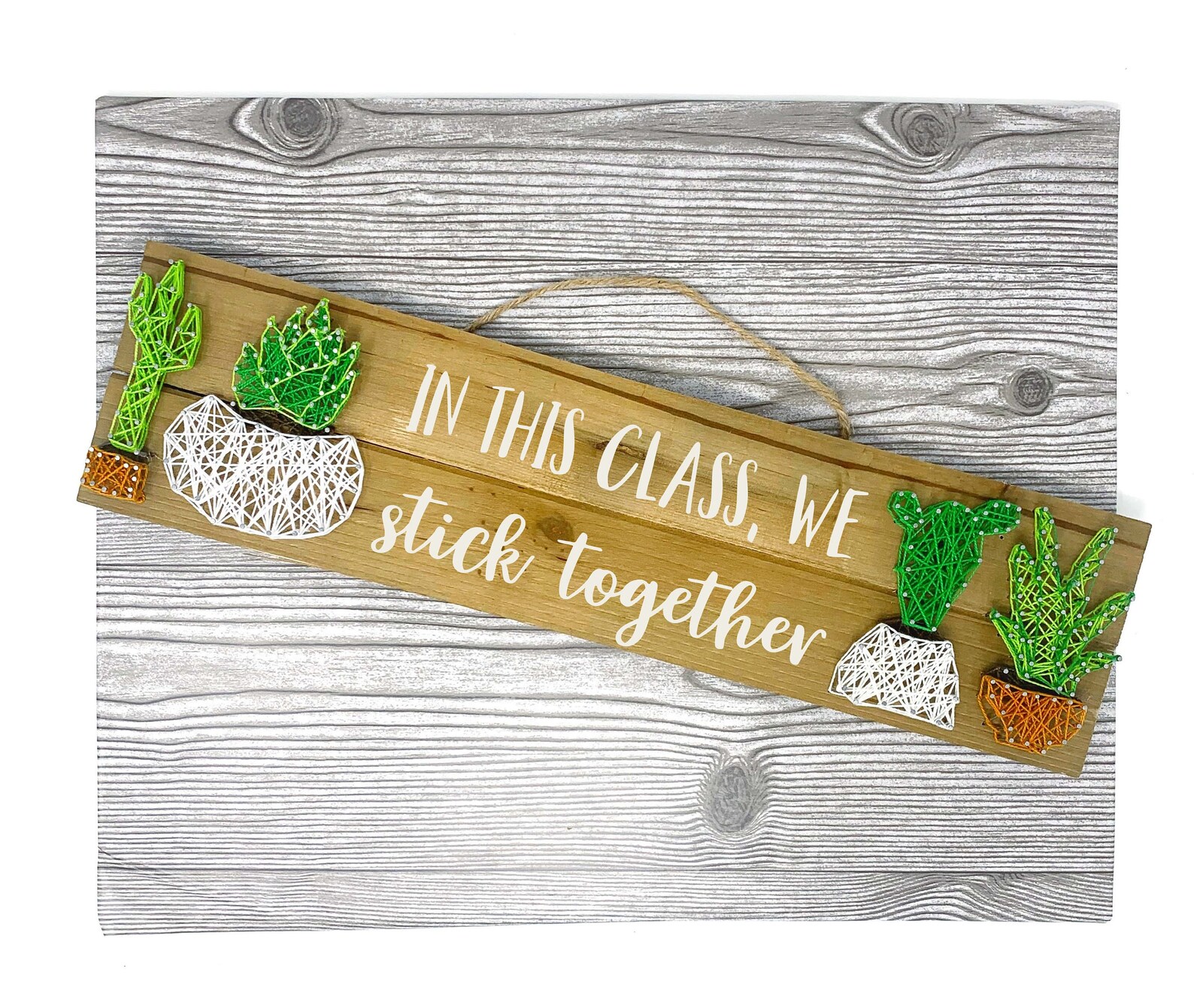 In This Class We Stick Together Large Succulent String Art - Etsy