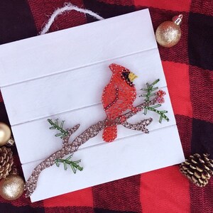 Cardinal String Art | Cardinal on a Branch Winter Wall Art, in Memory ...