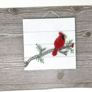 Cardinal String Art Cardinal on a Branch Winter Wall Art in - Etsy