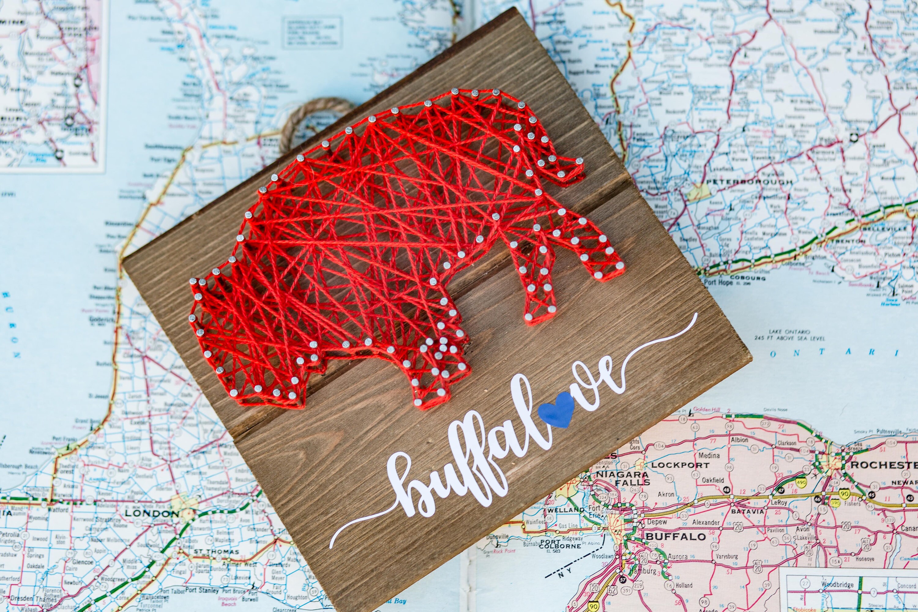 Buffalove String Art | Buffalo NY Wall Art, Buffalo Sports Gift ...