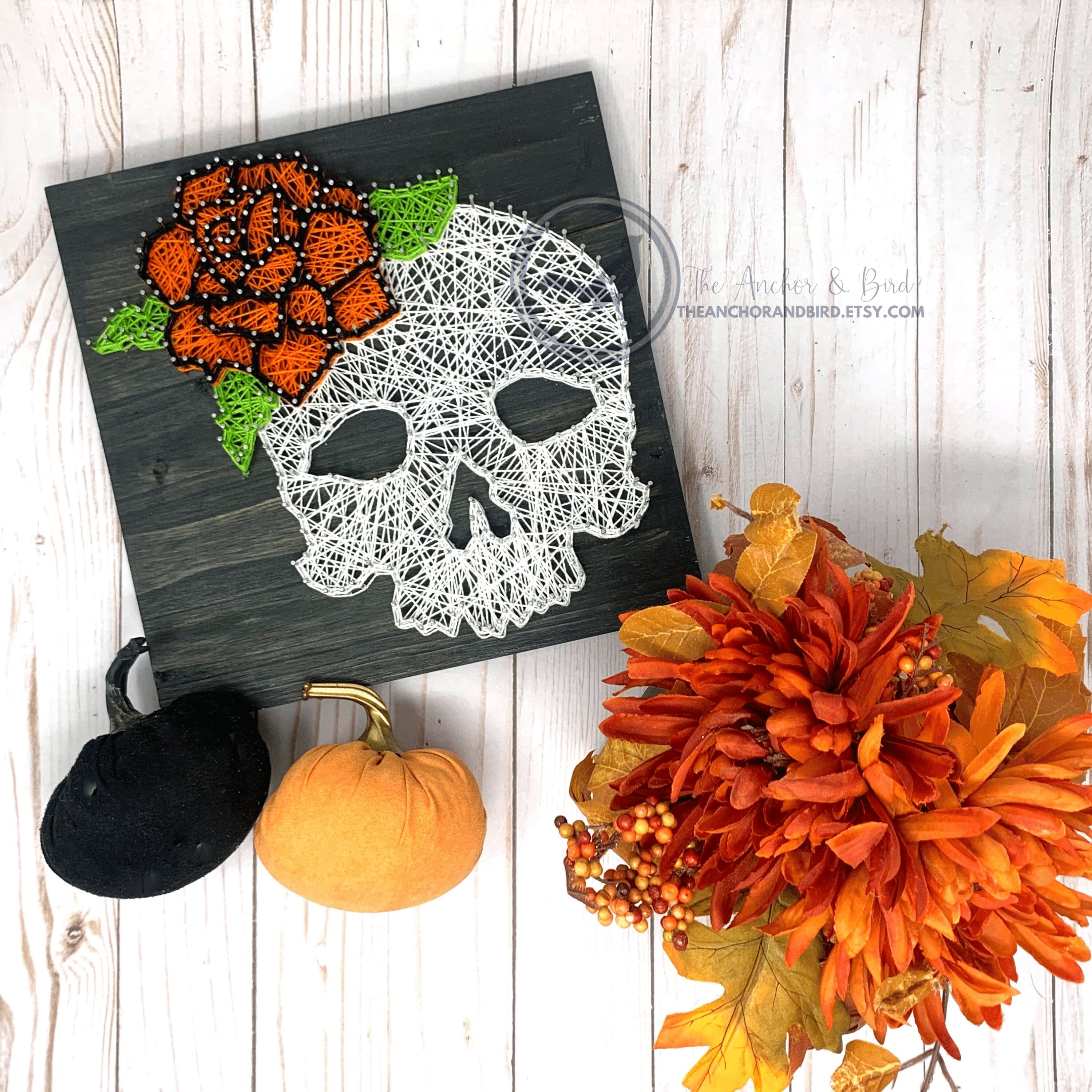 Floral Skull String Art Wall Decor Skull Halloween Decor - Etsy