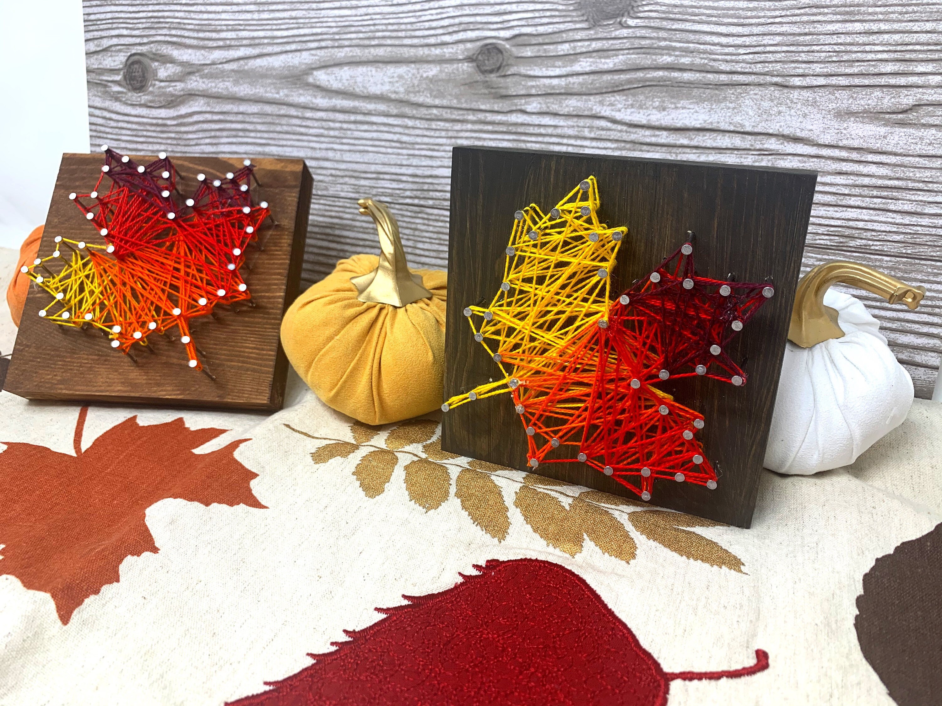 Ombré Fall Leaf String Art Unique Colorful Fall Leaves - Etsy