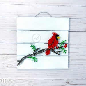 Cardinal String Art | Cardinal on a Branch Winter Wall Art, in Memory ...