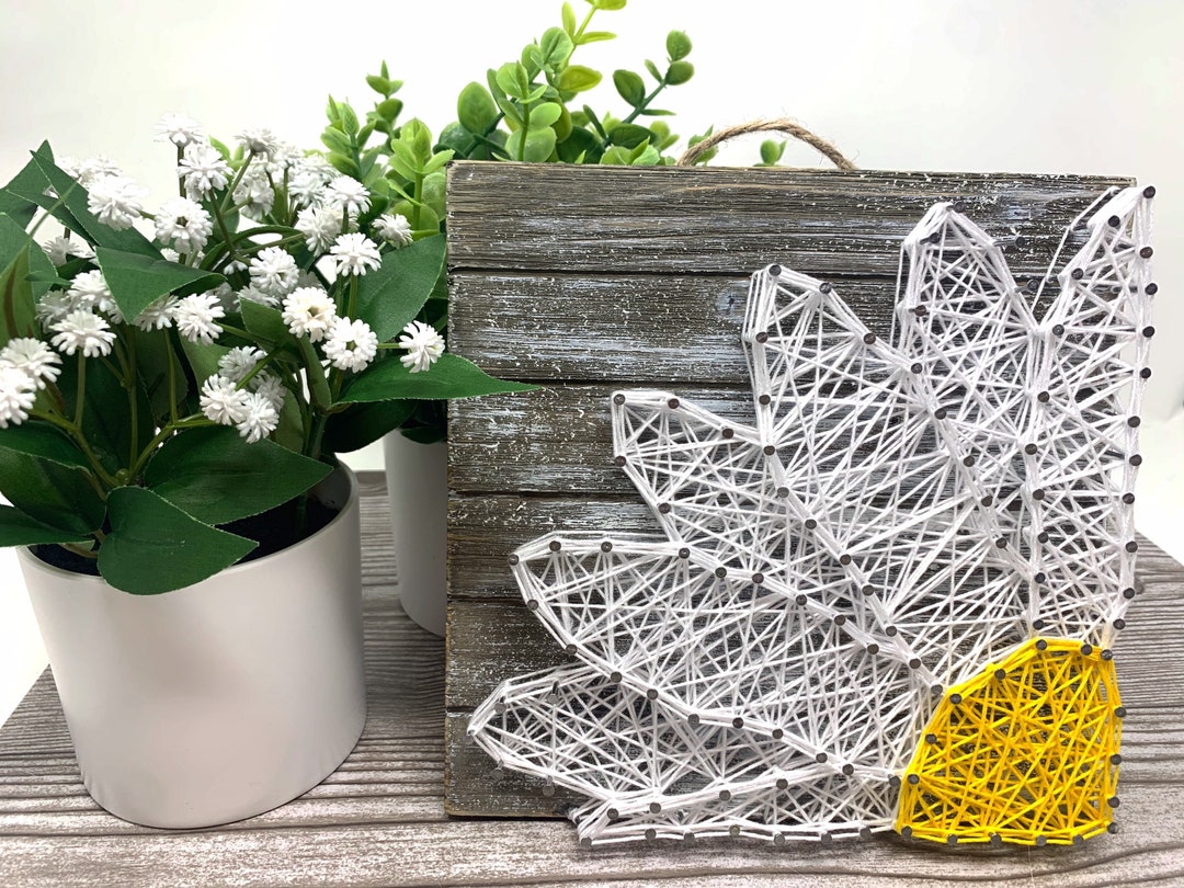 Daisy String Art | Rustic String Art Decor, Farmhouse Style Nature ...