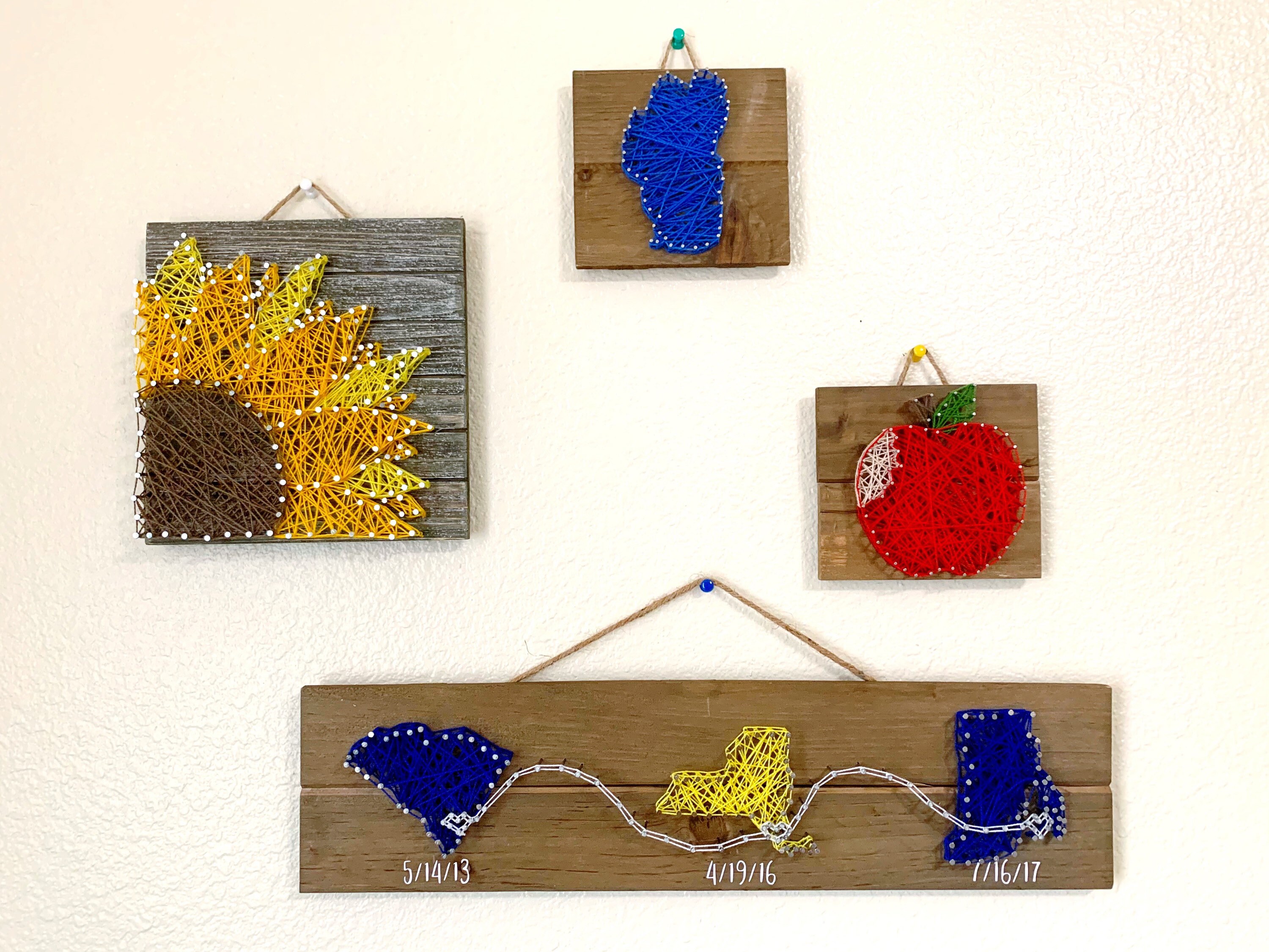 Sunflower String Art Rustic String Art Decor Farmhouse - Etsy