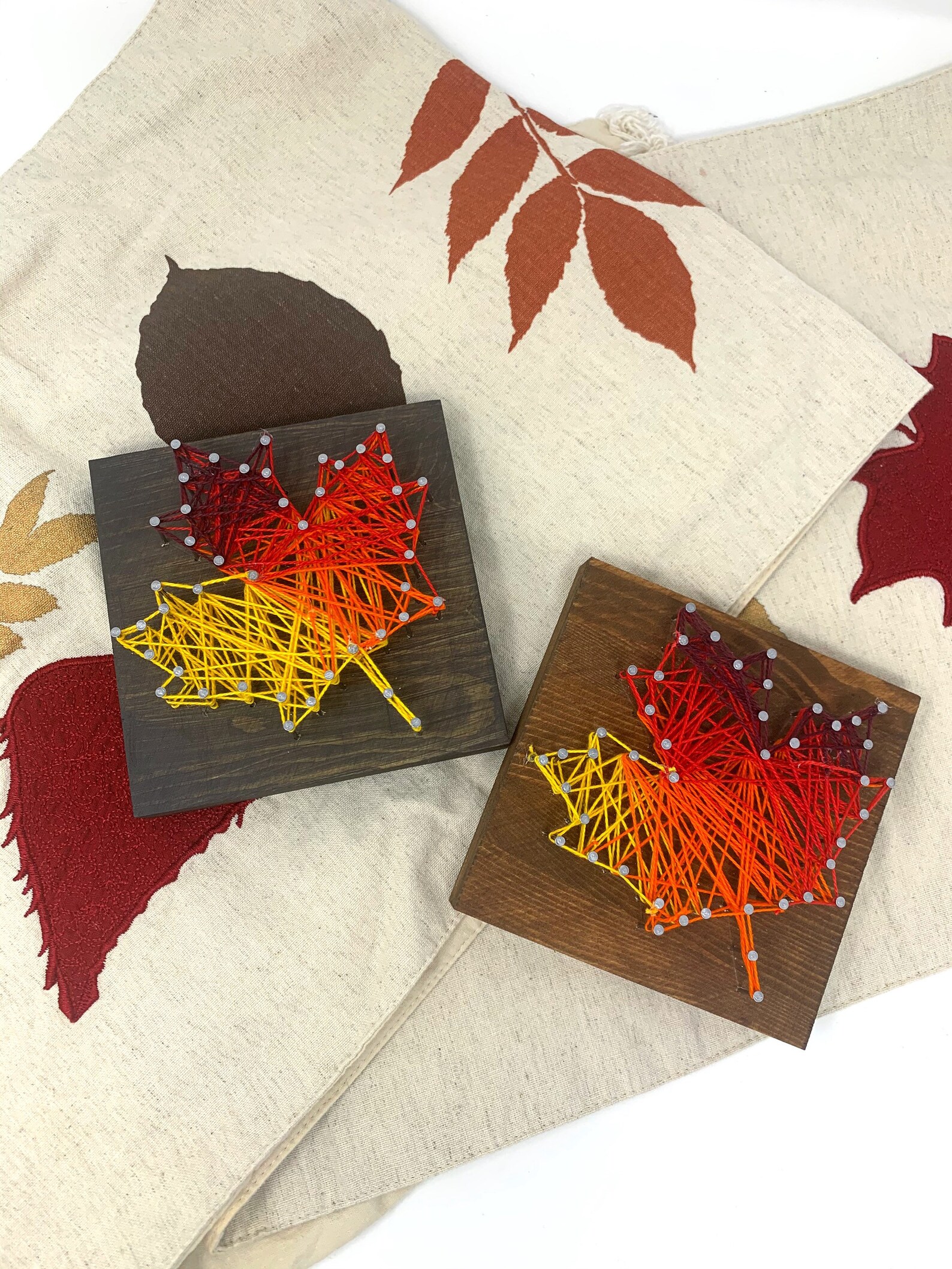 Ombré Fall Leaf String Art Unique Colorful Fall Leaves | Etsy