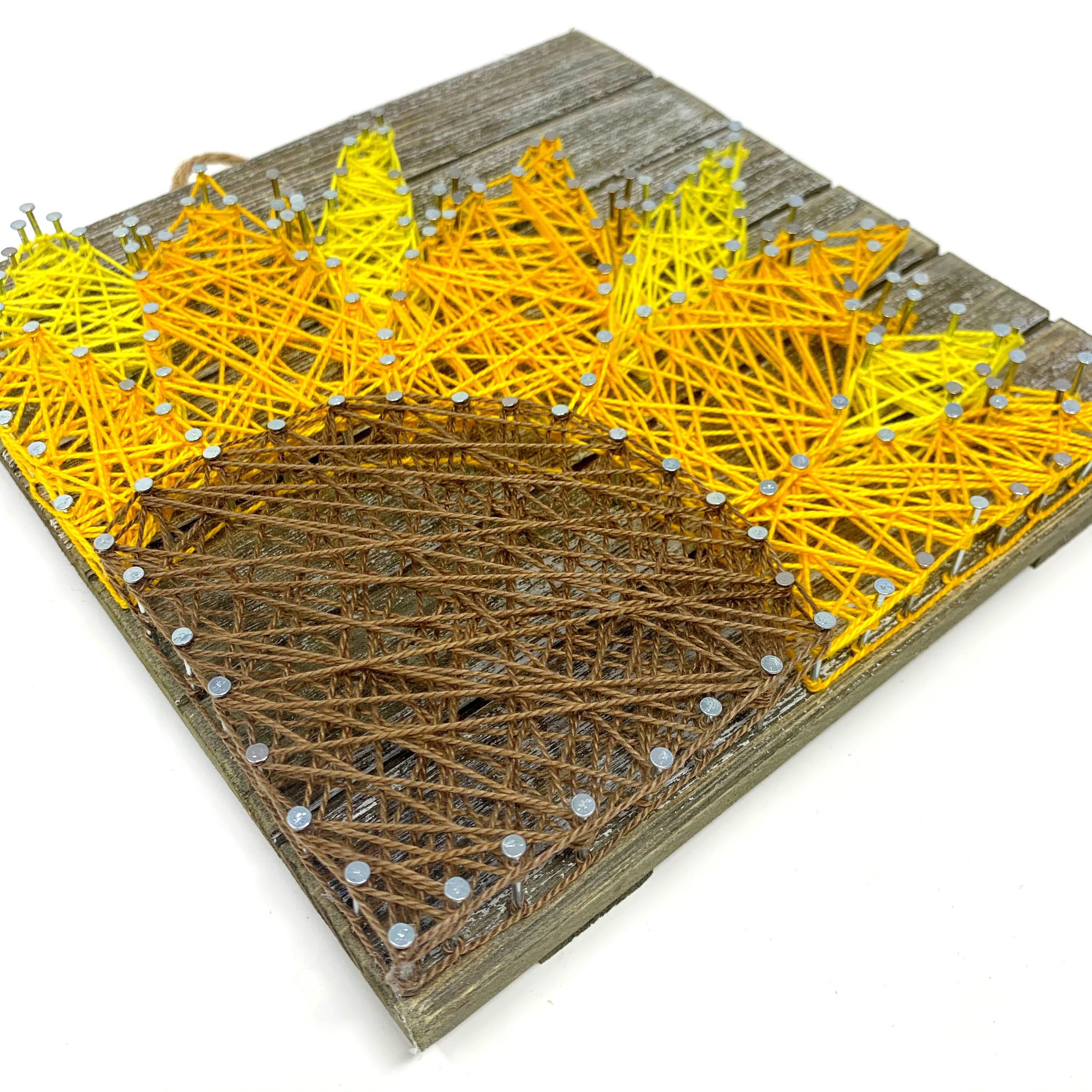 Sunflower String Art Rustic String Art Decor Farmhouse - Etsy