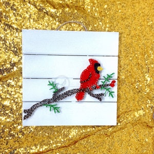 Cardinal String Art | Cardinal on a Branch Winter Wall Art, in Memory ...
