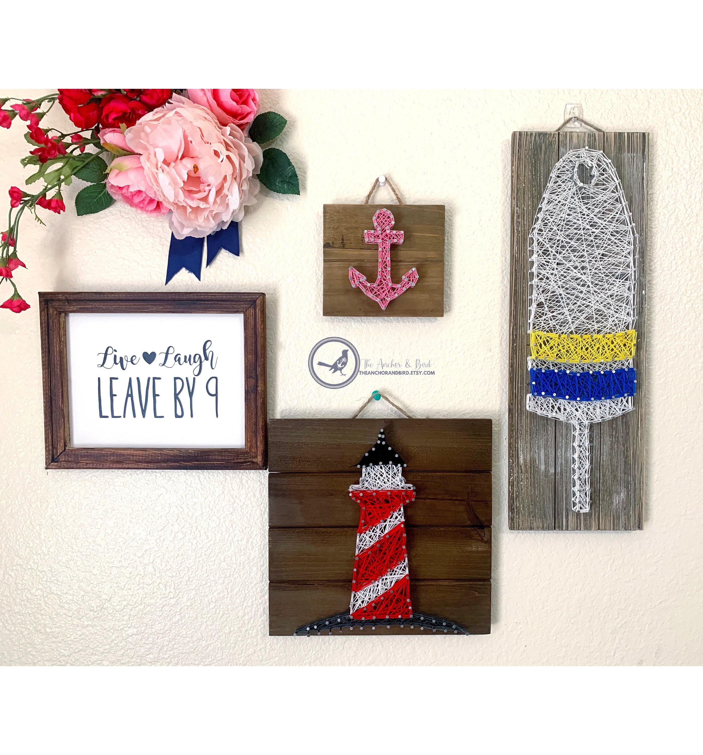 Lighthouse String Art Nautical Theme Home Decor Beach House - Etsy
