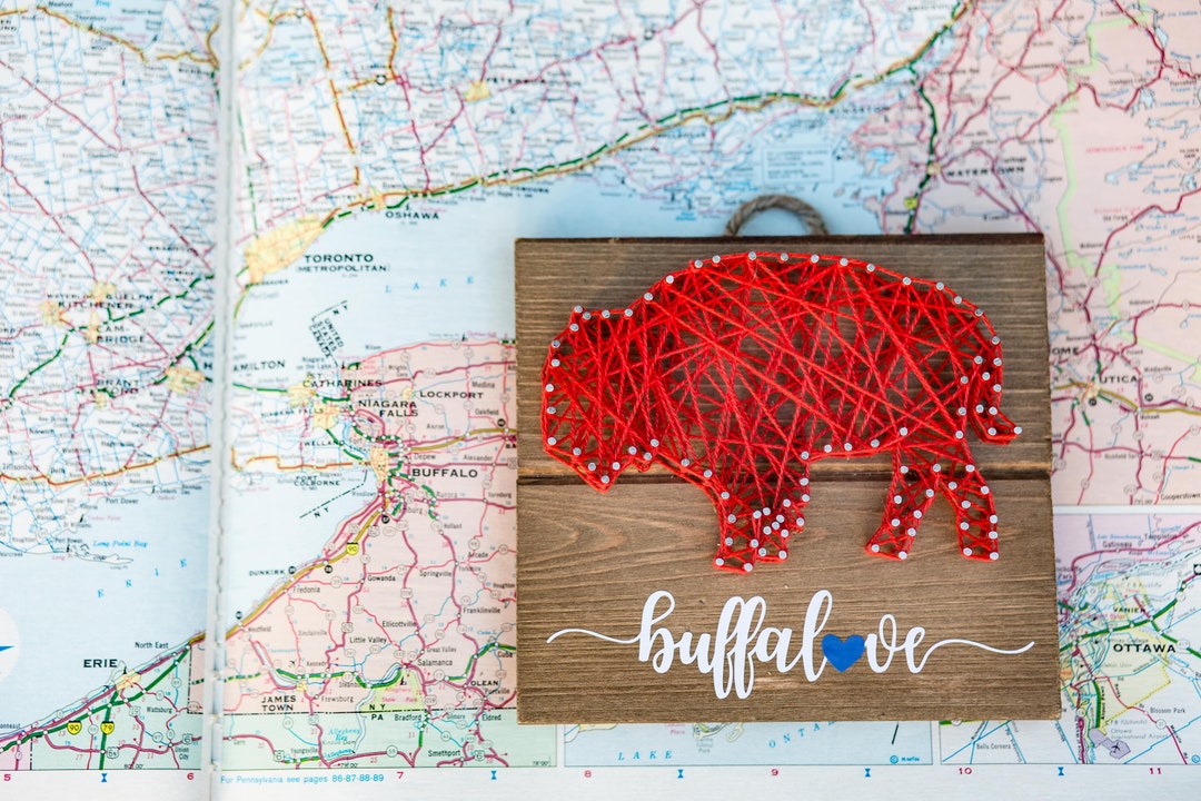Buffalove String Art | Buffalo NY Wall Art, Buffalo Sports Gift ...