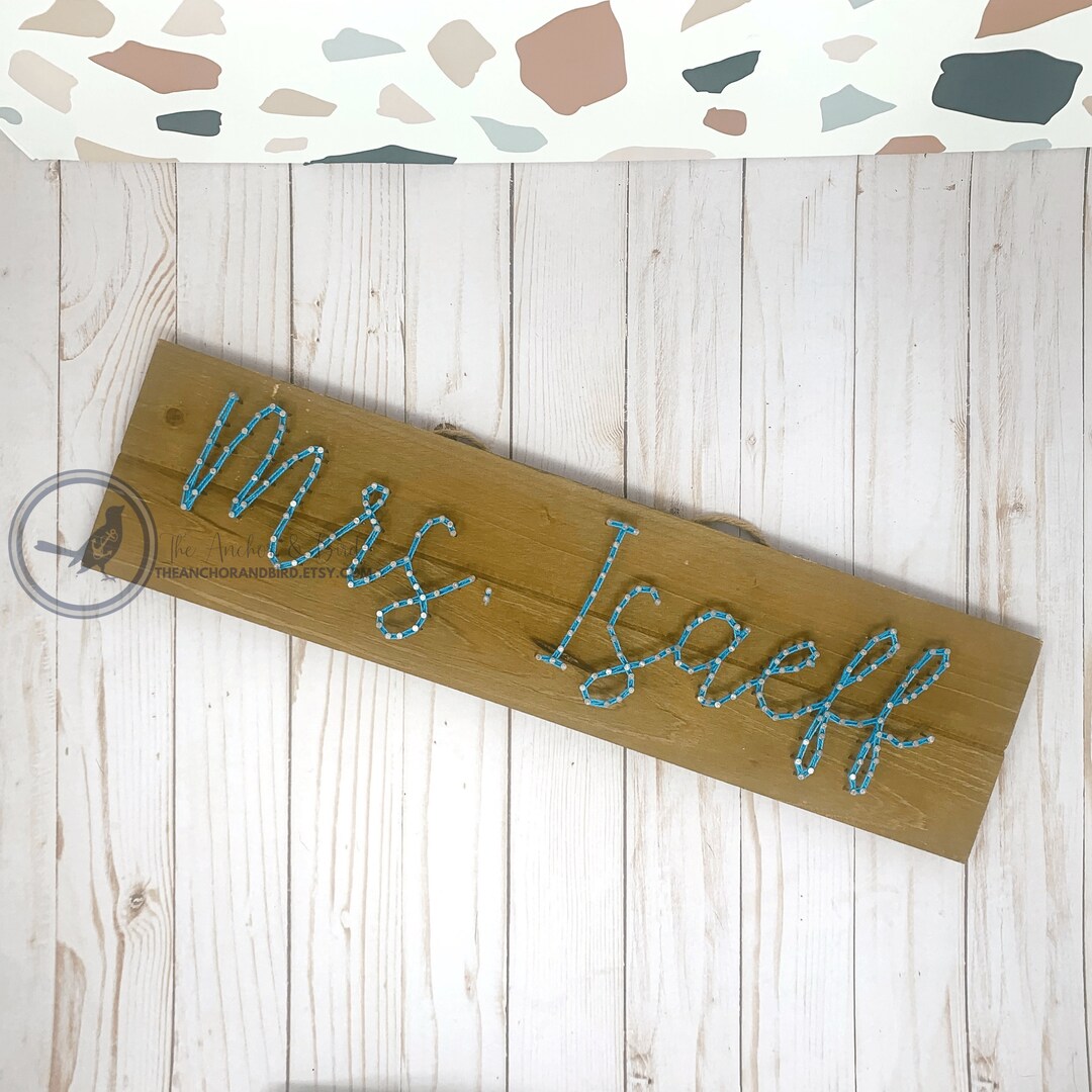 Teacher Name String Art Sign | String Art Classroom Decor, Personalized ...