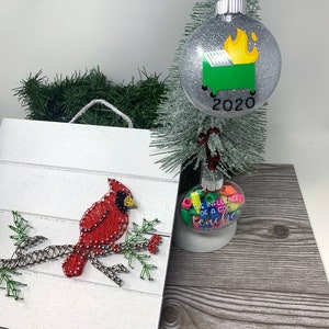 Cardinal String Art Cardinal on a Branch Winter Wall Art in - Etsy