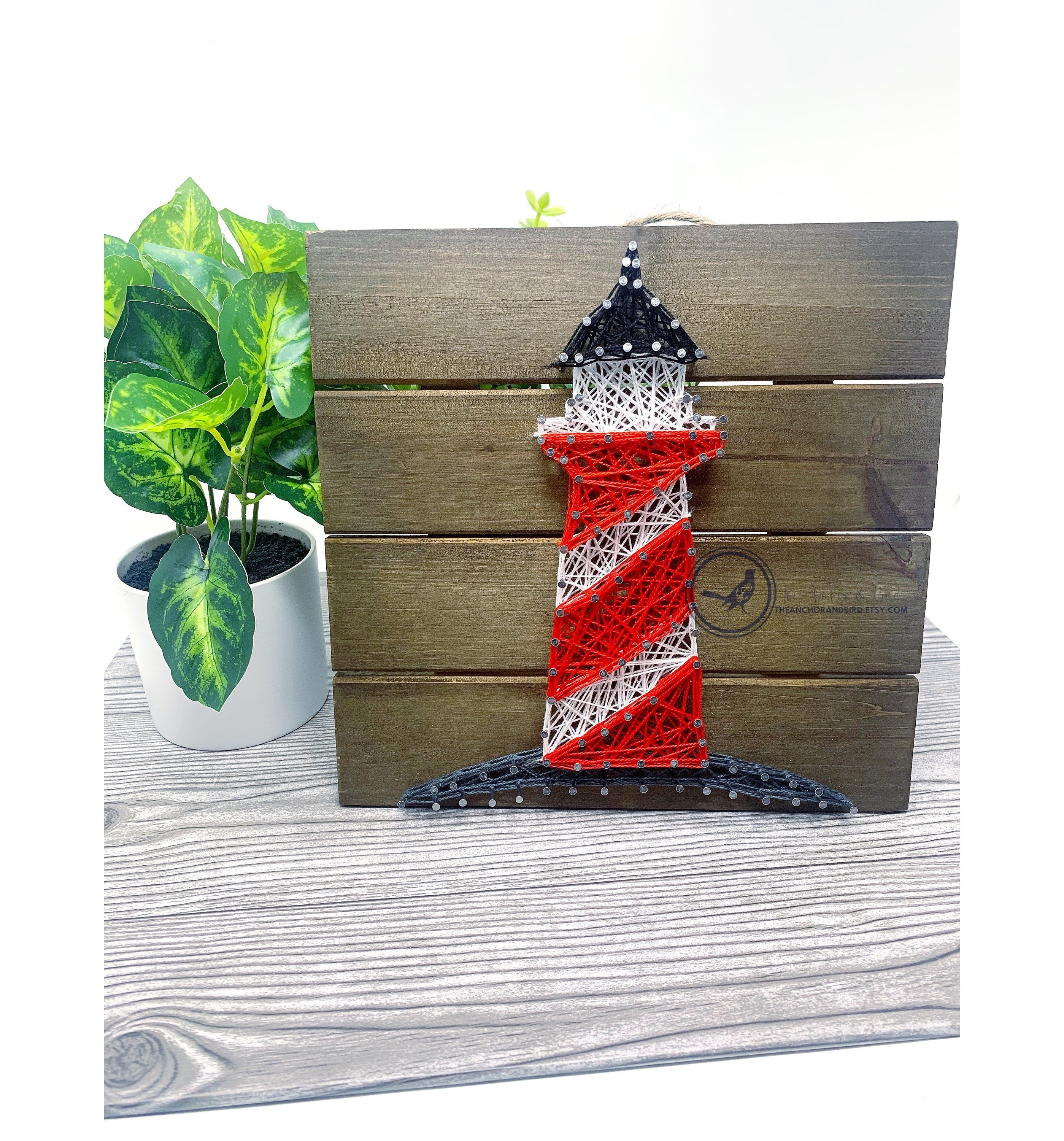 Lighthouse String Art Nautical Theme Home Decor Beach House - Etsy