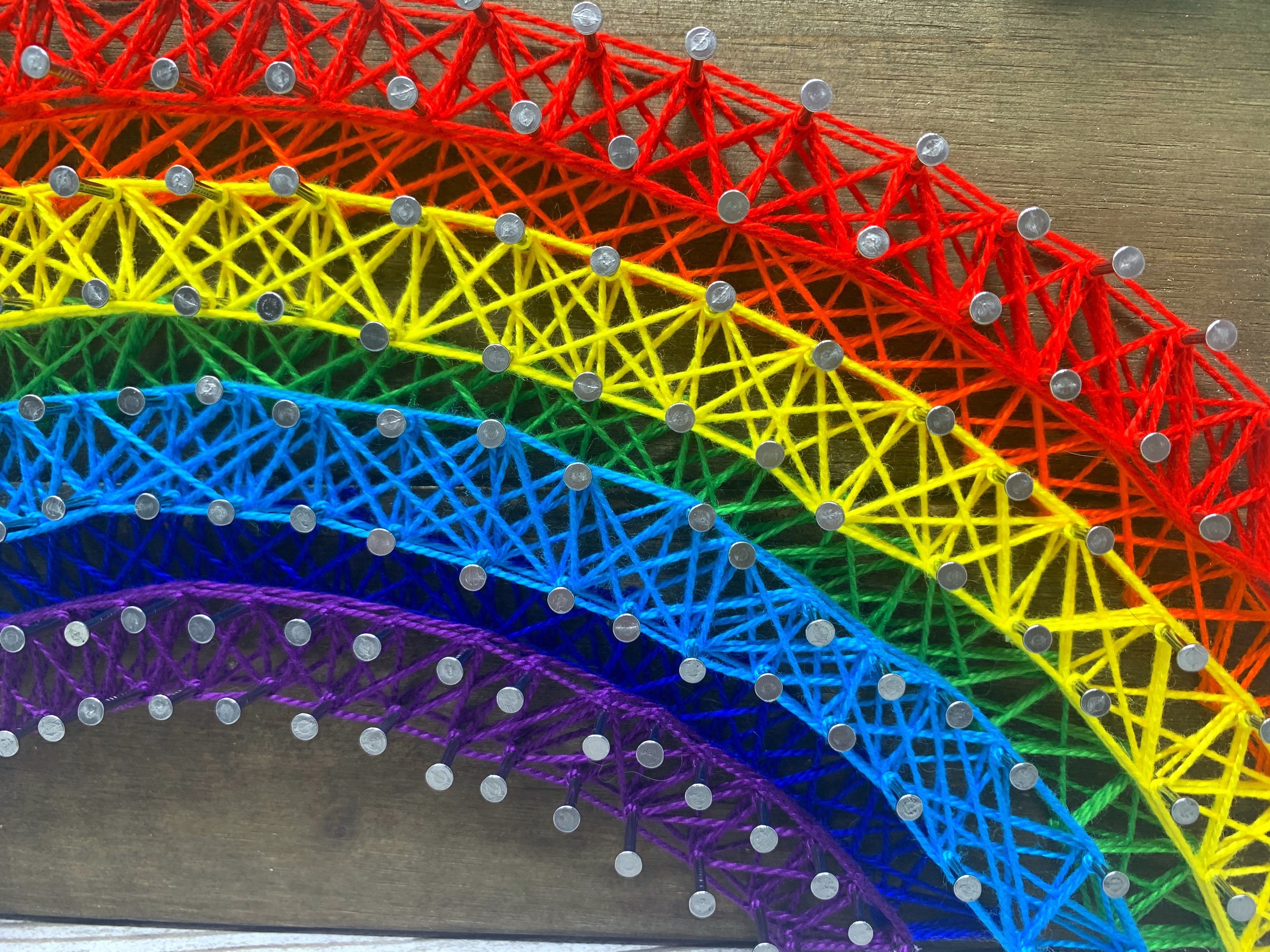 Rainbow String Art Sign Colorful Rainbow With Cloud Wall | Etsy