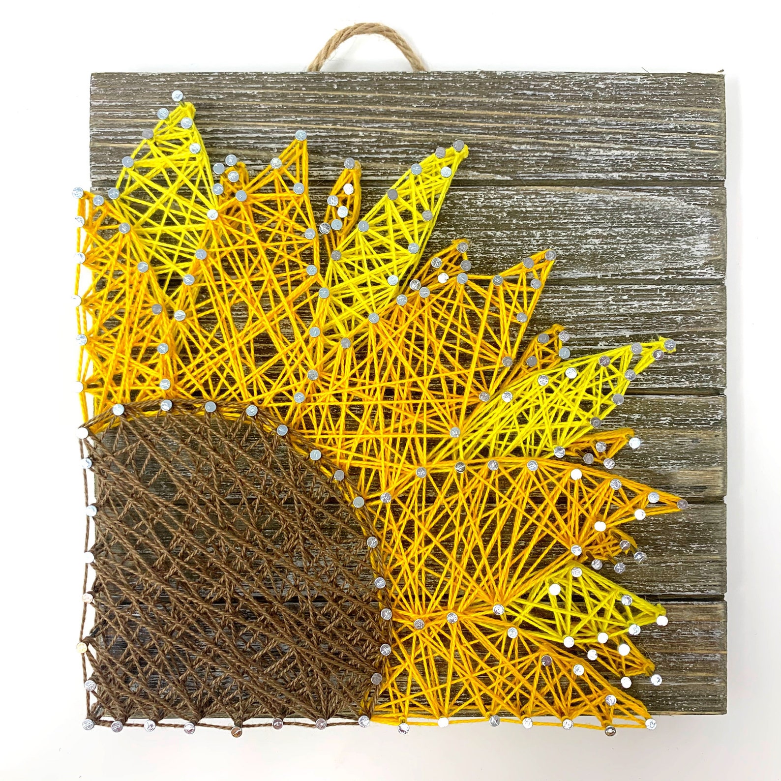 Sunflower String Art Rustic String Art Decor Farmhouse - Etsy